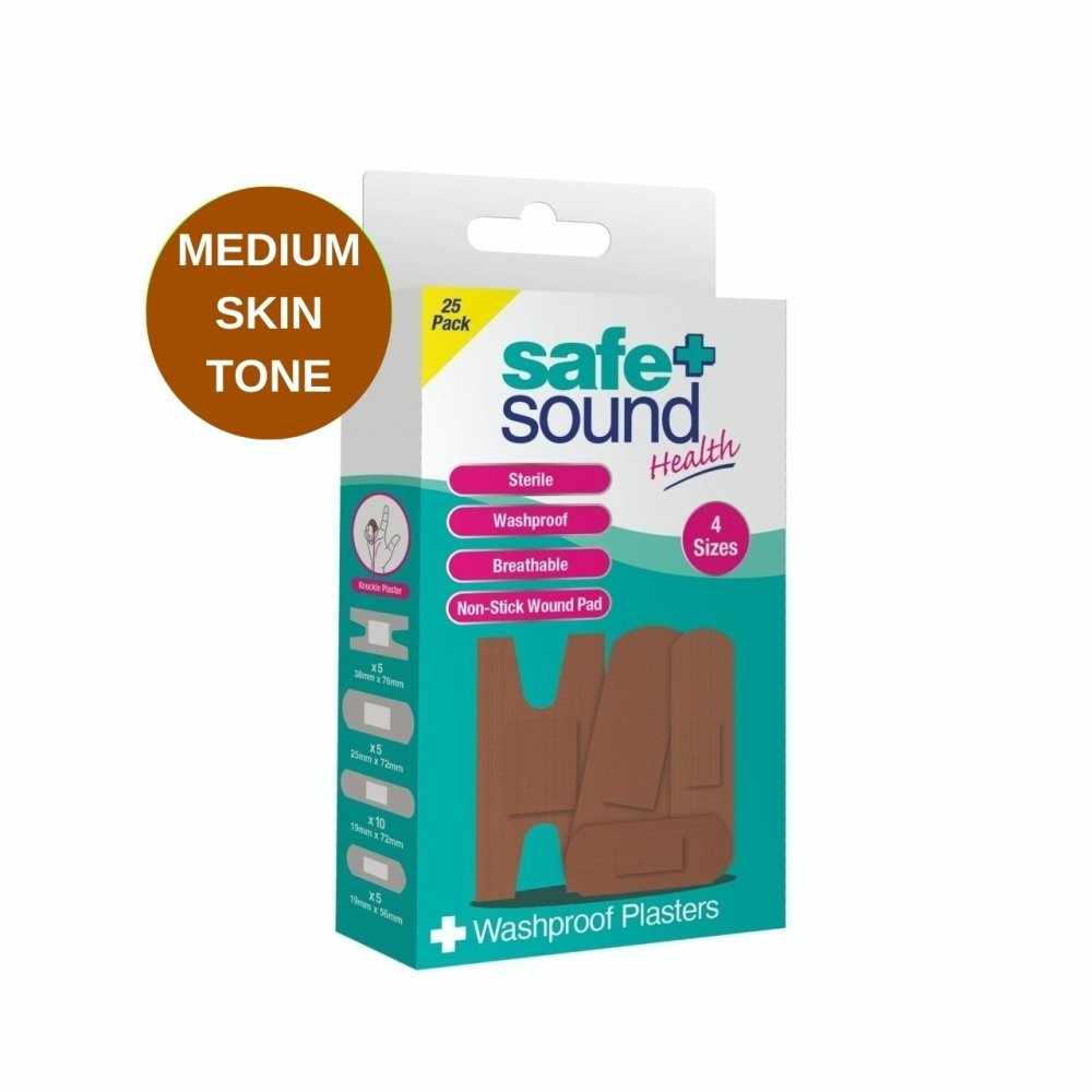 MEDIUM SKIN TONE WASHPROOF PLASTERS 25 PACK | British Chemist