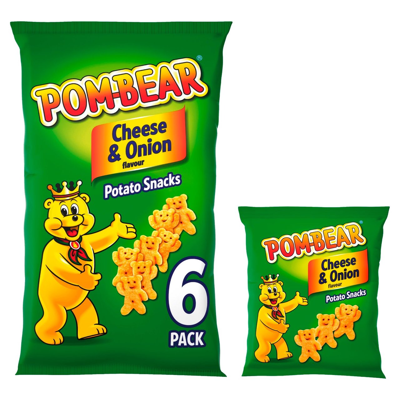 Pom-Bear Cheese & Onion Multipack Crisps 6 Pack 6 x 13g | British Chemist